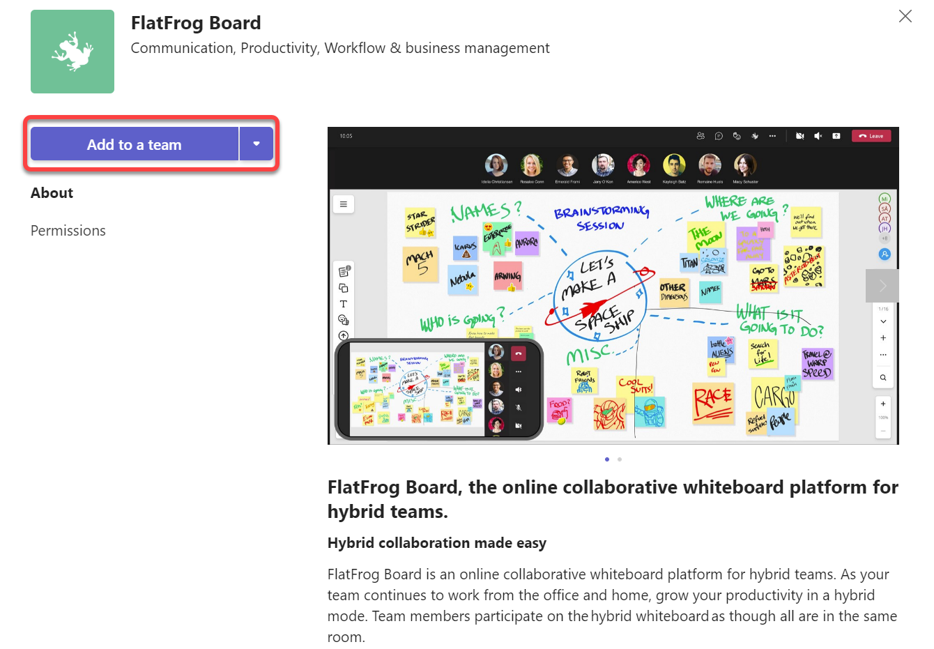 Using FlatFrog Board with Microsoft Teams